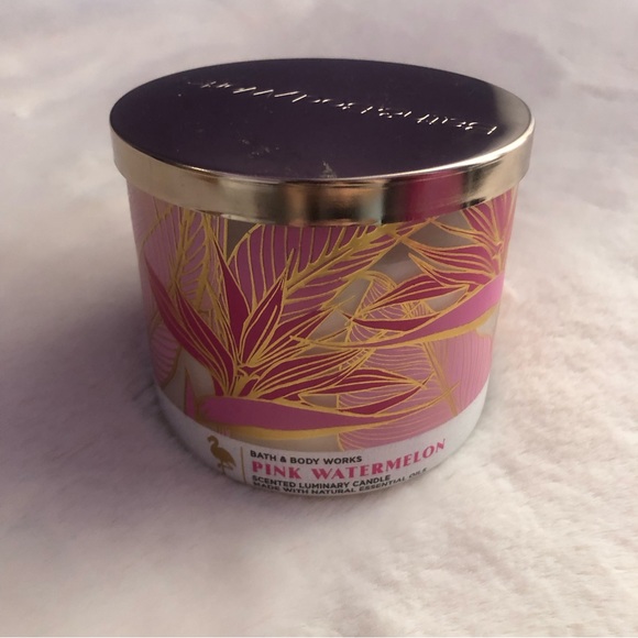 Bath & Body Works | Accents | New Unburned Bbw Pink Watermelon Candle ...